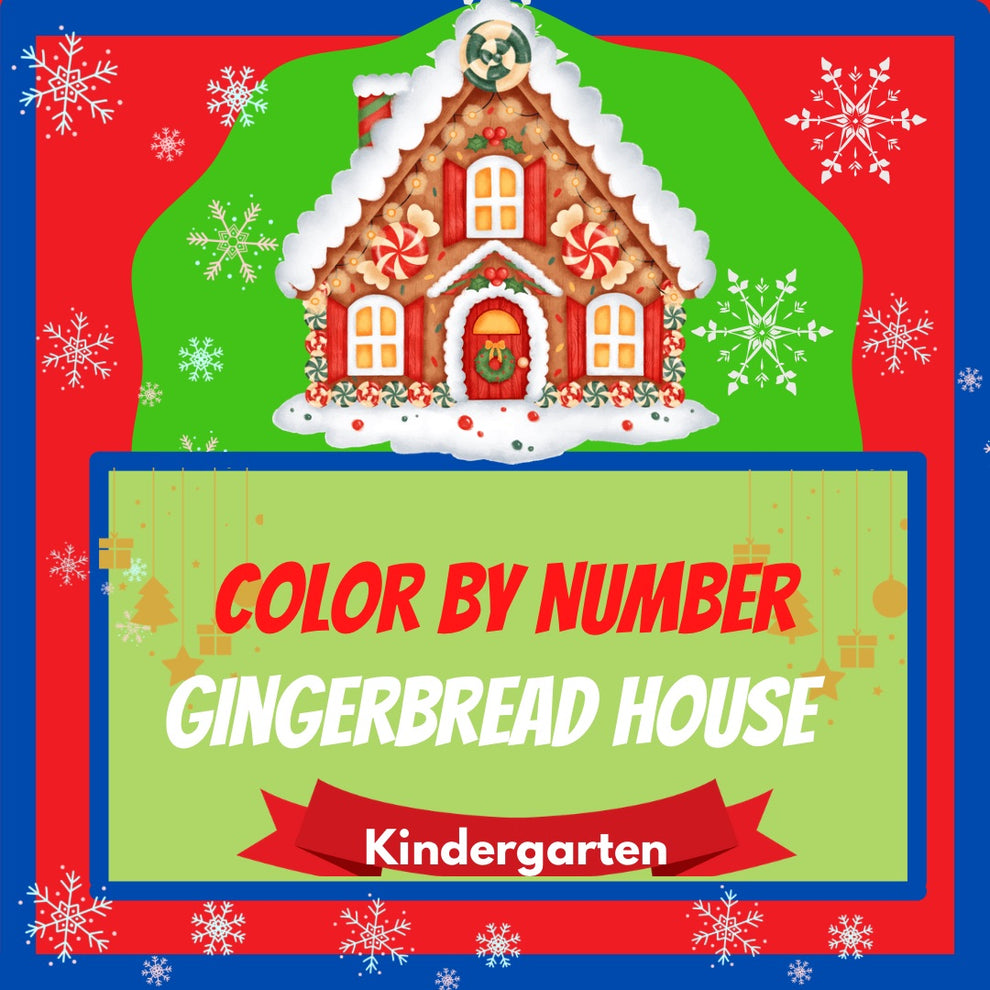 Math Seasonal Worksheets: Christmas: Color by Number Gingerbread House